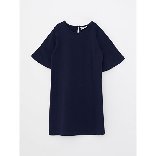 Bisiklet Yaka Basic Kısa Kollu Kız Çocuk Elbise