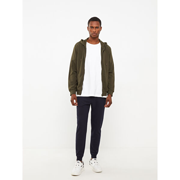 Standart Kalıp Kapüşonlu Erkek Spor Hırka