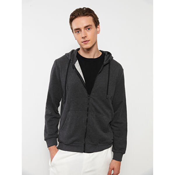 Standart Kalıp Kapüşonlu Erkek Spor Hırka Standart Kalıp Kapüşonlu Erkek Spor Hırka