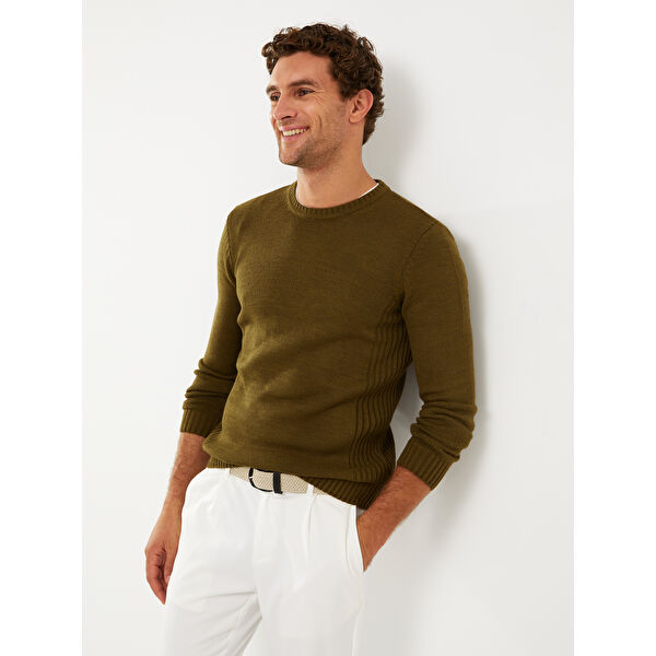 Bisiklet Yaka Uzun Kollu Erkek Triko Kazak