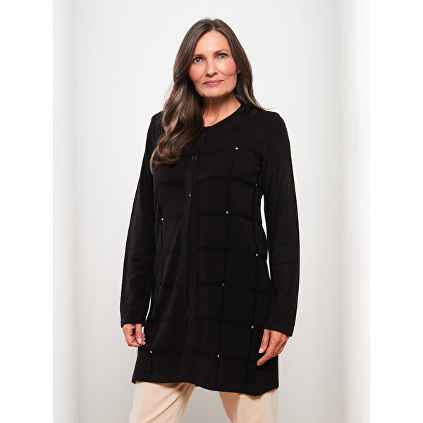 Bisiklet Yaka Payet İşlemeli Uzun Kollu Kadın Triko Hırka Bisiklet Yaka Payet İşlemeli Uzun Kollu Kadın Triko Hırka