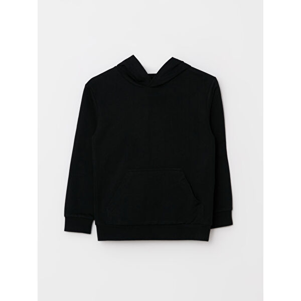 Kapüşonlu Basic Uzun Kollu Erkek Çocuk Sweatshirt Kapüşonlu Basic Uzun Kollu Erkek Çocuk Sweatshirt