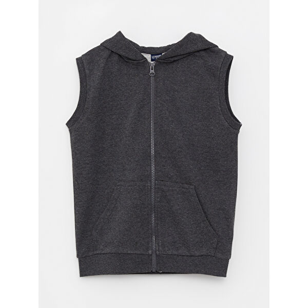 Kapüşonlu Basic Erkek Çocuk Fermuarlı Yelek