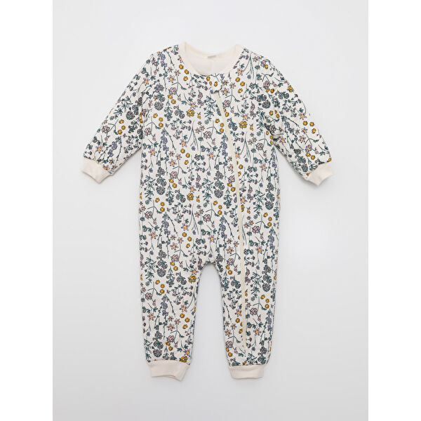 Bisiklet Yaka Uzun Kollu Baskılı Kız Bebek Uyku Tulumu