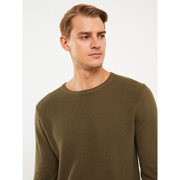 Bisiklet Yaka Uzun Kollu Erkek Triko Kazak