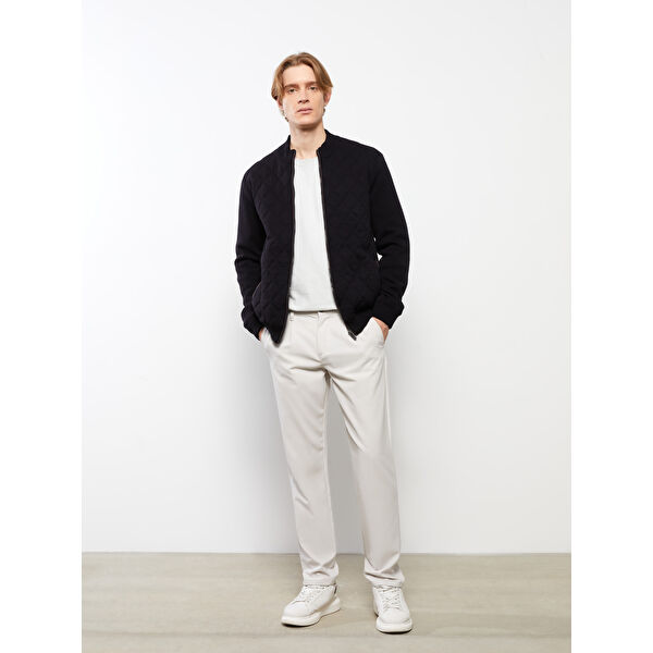 Standart Kalıp Dik Yaka Erkek Triko Hırka Standart Kalıp Dik Yaka Erkek Triko Hırka