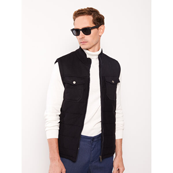 Standart Kalıp Dik Yaka Erkek Yelek