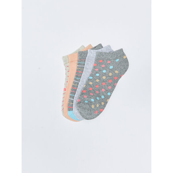 Desenli Kadın Patik Çorap 5'li Paket