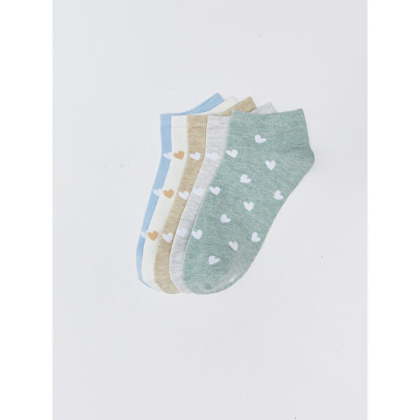 Desenli Kadın Patik Çorap 5'li Paket