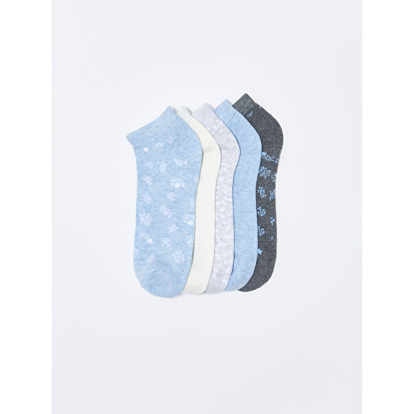 Desenli Kadın Patik Çorap 5'li Paket