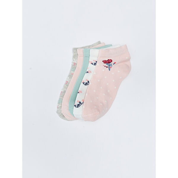 Desenli Kadın Patik Çorap 5'li Paket