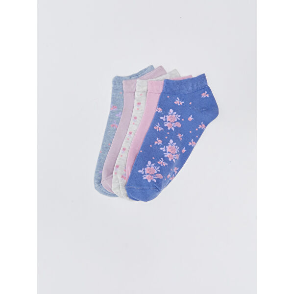 Desenli Kadın Patik Çorap 5'li Paket