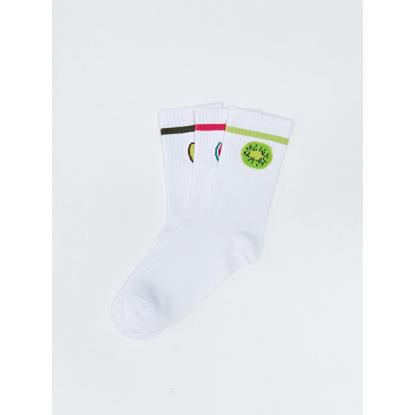 Baskılı Kadın Soket Çorap 3'lü Paket