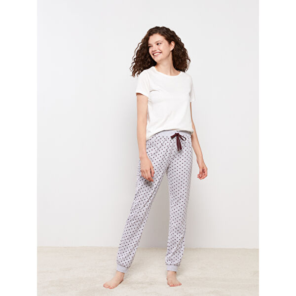 Beli Lastikli Desenli Kadın Jogger Pijama Alt Beli Lastikli Desenli Kadın Jogger Pijama Alt