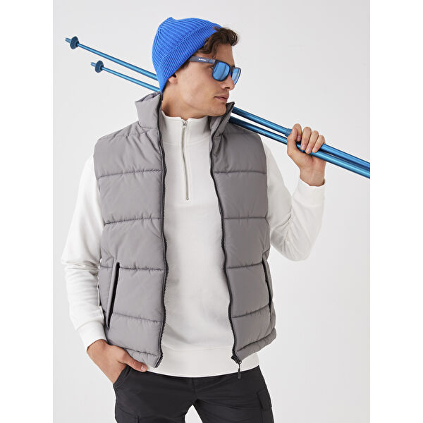 Standart Kalıp Dik Yaka Erkek Şişme Yelek