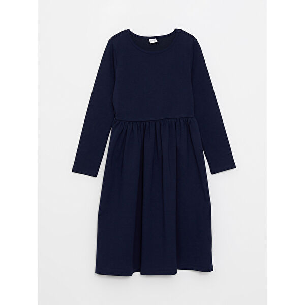 Bisiklet Yaka Basic Uzun Kollu Elbise