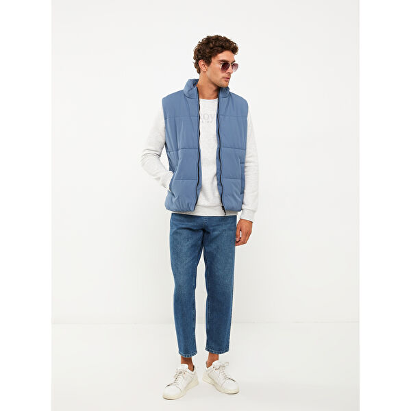 Standart Kalıp Dik Yaka Erkek Yelek