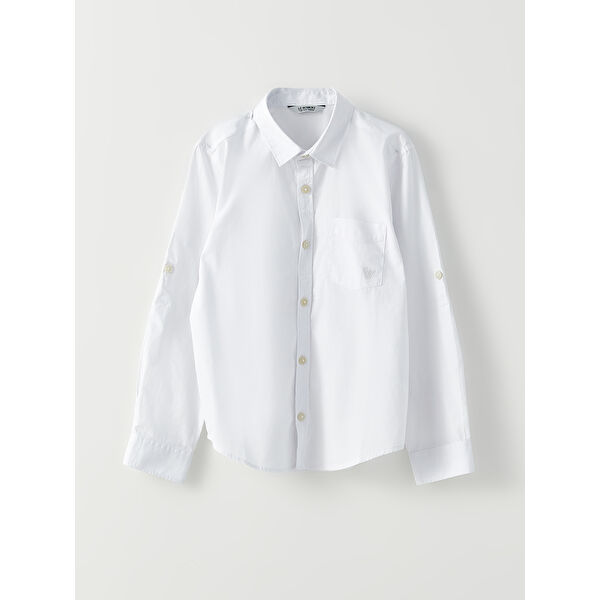 Basic Uzun Kollu Poplin Erkek Çocuk Gömlek Basic Uzun Kollu Poplin Erkek Çocuk Gömlek