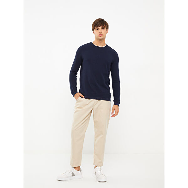 Bisiklet Yaka Uzun Kollu Erkek Triko Kazak