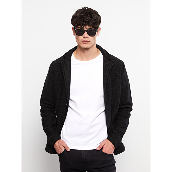 Dar Kalıp Kruvaze Yaka Erkek Triko Hırka Dar Kalıp Kruvaze Yaka Erkek Triko Hırka