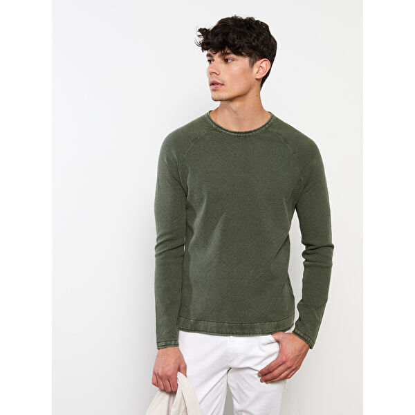 Bisiklet Yaka Kısa Kollu Erkek Triko Kazak