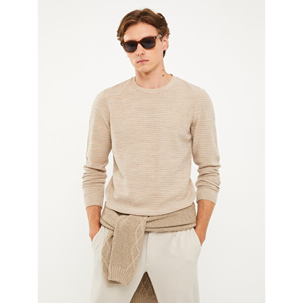 Bisiklet Yaka Uzun Kollu Erkek Triko Kazak