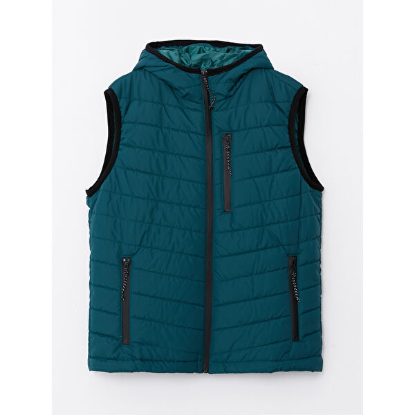 Standart Kalıp Kapüşonlu Erkek Şişme Yelek