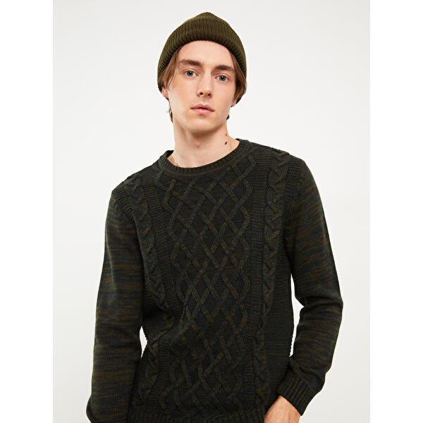 Bisiklet Yaka Uzun Kollu Erkek Triko Kazak