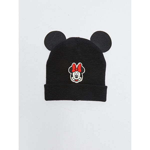 Minnie Mouse Nakışlı Kız Bebek Triko Bere Minnie Mouse Nakışlı Kız Bebek Triko Bere