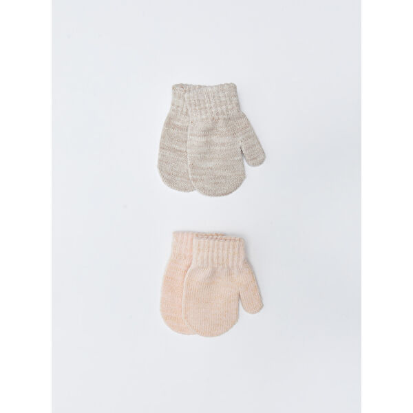 Basic Kız Bebek Triko Eldiven 2'li