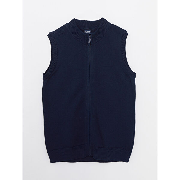 Dik Yaka Basic Erkek Çocuk Triko Yelek Dik Yaka Basic Erkek Çocuk Triko Yelek