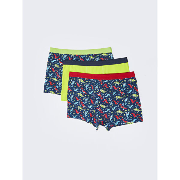 Baskılı Pamuklu Erkek Çocuk Boxer 3'lü