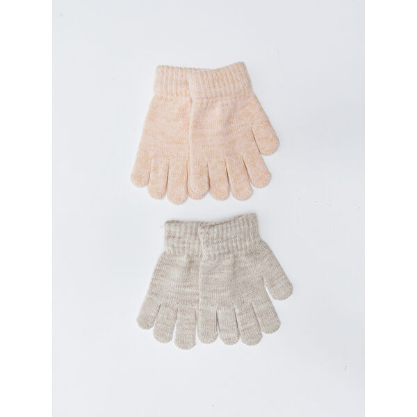 Basic Kız Bebek Triko Eldiven 2'li