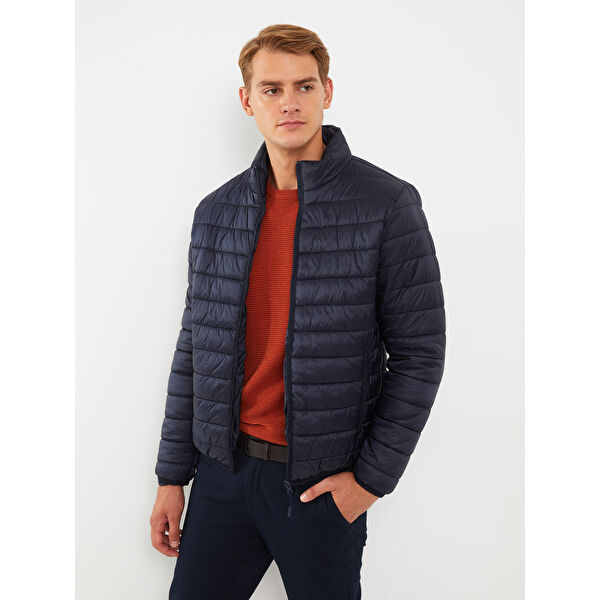 Standart Kalıp Dik Yaka Erkek Şişme Mont