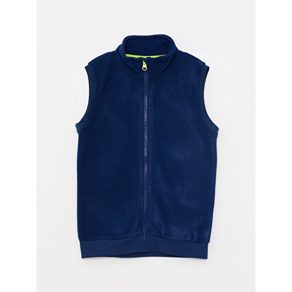 Dik Yaka Basic Polar Erkek Çocuk Fermuarlı Pijama Üst