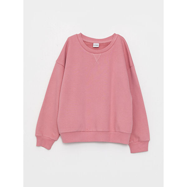 Bisiklet Yaka Basic Uzun Kollu Kız Çocuk Sweatshirt