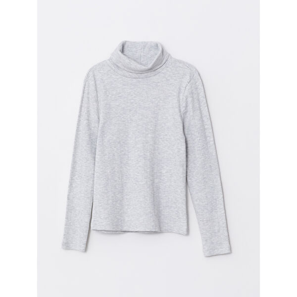 Balıkçı Yaka Basic Uzun Kollu Kız Çocuk Tişört Balıkçı Yaka Basic Uzun Kollu Kız Çocuk Tişört