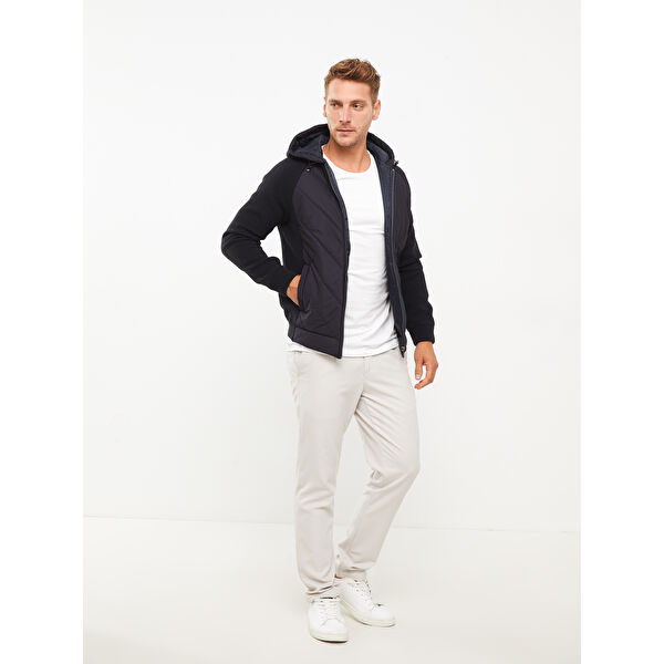 Slim Fit Kapüşonlu Erkek Triko Mont Slim Fit Kapüşonlu Erkek Triko Mont