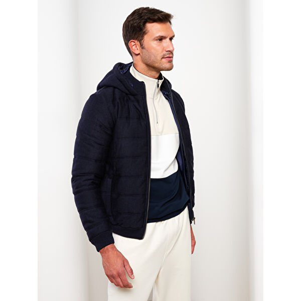 Slim Fit Kapüşonlu Erkek Triko Mont Slim Fit Kapüşonlu Erkek Triko Mont