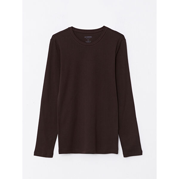 Bisiklet Yaka Uzun Kollu Penye Erkek Tişört