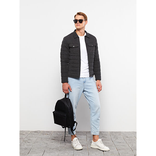 Slim Fit Gömlek Yaka Erkek Mont