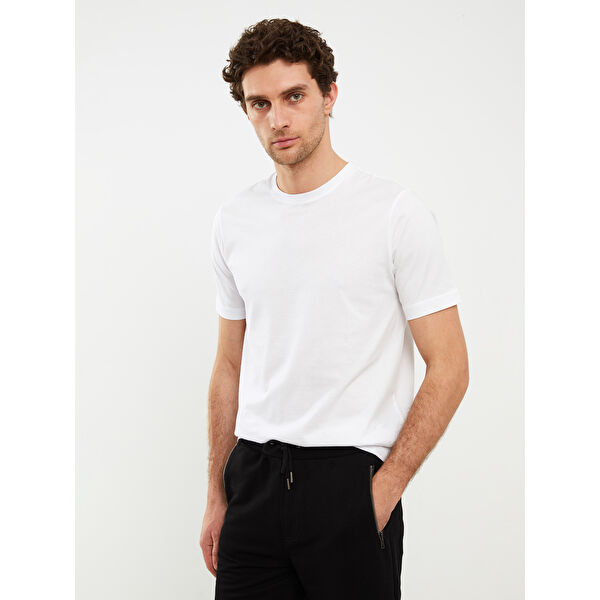 Bisiklet Yaka Kısa Kollu Penye Erkek Tişört