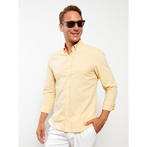 Slim Fit Uzun Kollu Oxford Erkek Gömlek