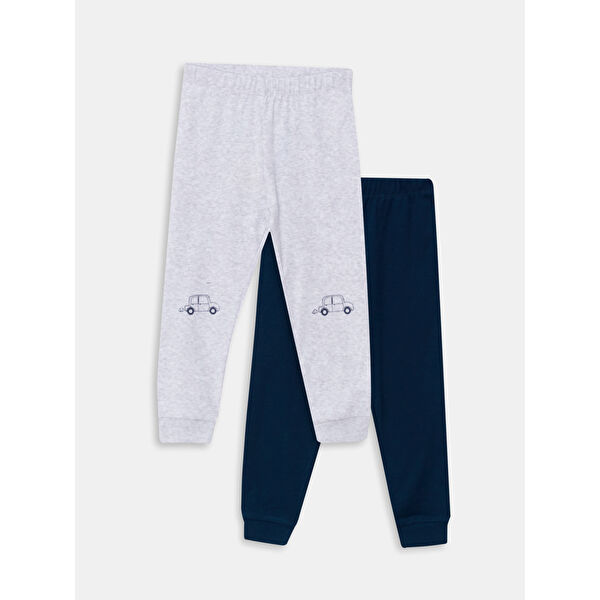 Beli Lastikli Pamuklu Erkek Bebek Pijama Takımı 2'li