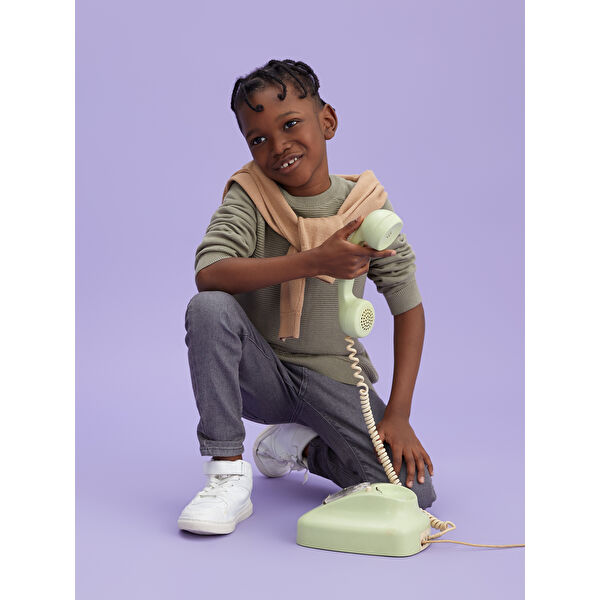 Bisiklet Yaka Basic Uzun Kollu Erkek Çocuk Triko Kazak