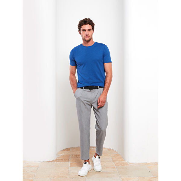 Bisiklet Yaka Kısa Kollu Penye Erkek Tişört