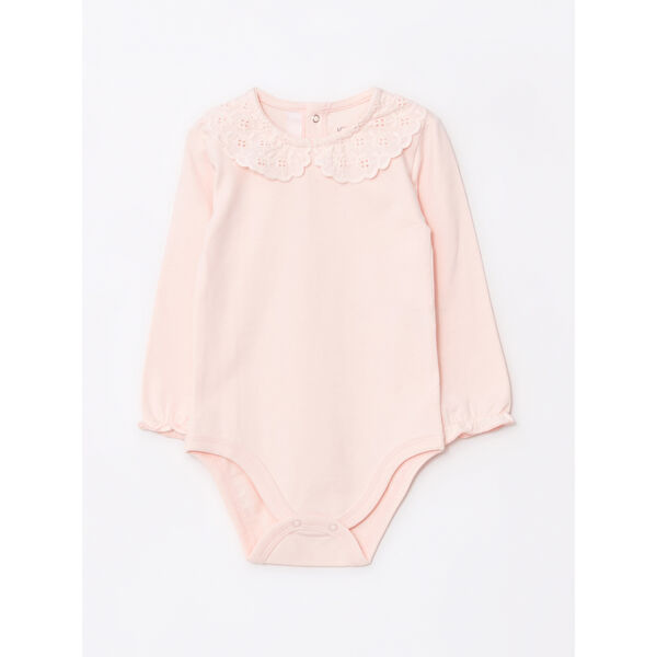 Bebe Yaka Uzun Kollu Kız Bebek Çıtçıtlı Body Bebe Yaka Uzun Kollu Kız Bebek Çıtçıtlı Body
