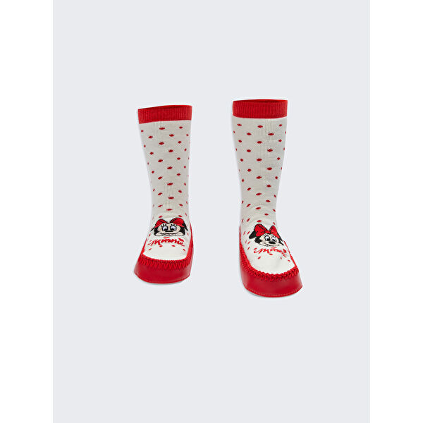 Minnie Mouse Desenli Kız Bebek Ev Çorabı Minnie Mouse Desenli Kız Bebek Ev Çorabı
