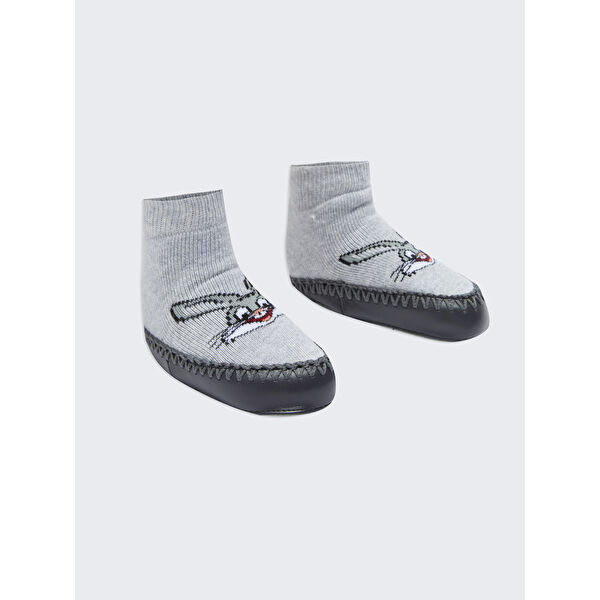 Bugs Bunny Desenli Erkek Bebek Ev Çorabı