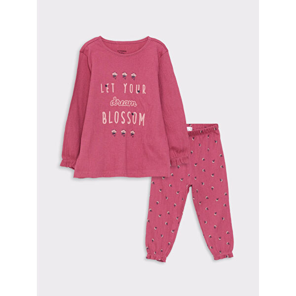Luggi Baby Bisiklet Yaka Uzun Kollu Baskılı Kız Bebek Pijama Takımı 2'li Luggi Baby Bisiklet Yaka Uzun Kollu Baskılı Kız Bebek Pijama Takımı 2'li